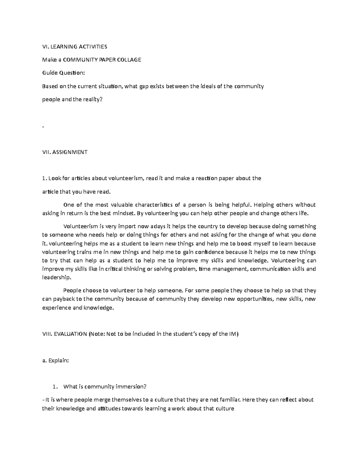 Module 8 - VI. LEARNING ACTIVITIES Make a COMMUNITY PAPER COLLAGE Guide ...