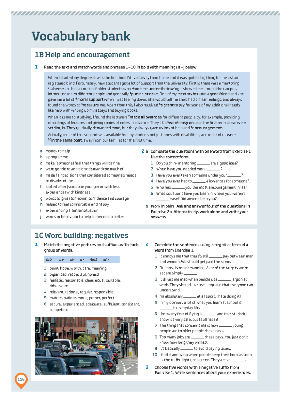 Roadmap b2 vocabulary bank - Vocabulary bank 1B Help and encouragement ...