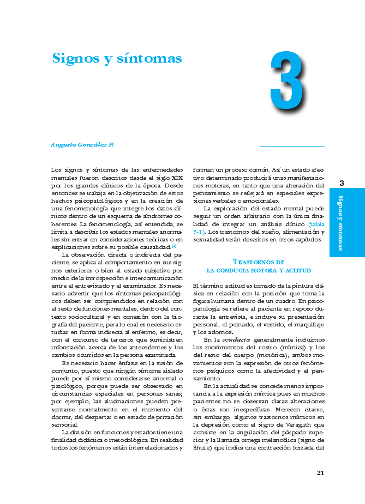 Psicopatología de Toro - Signos y síntomas 3 Augusto González P. 3 ...