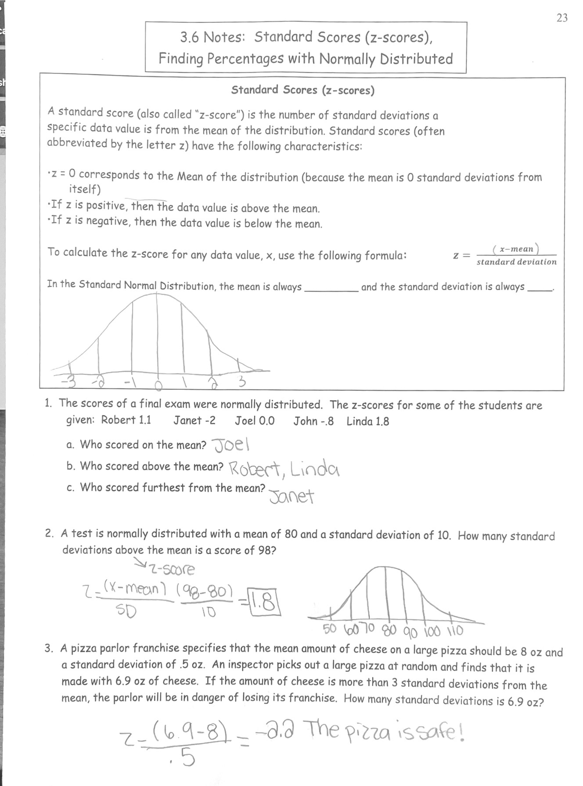 3.6 Notes Standard Scores (Z-scores) - MAT141 - Studocu