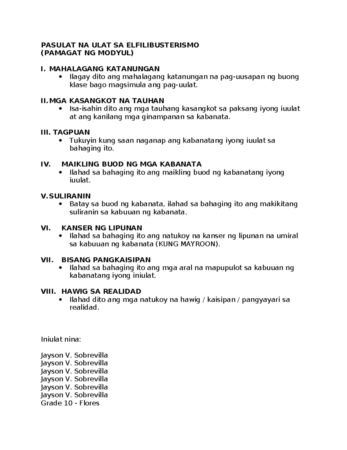 Pasulat NA ULAT SA Elfilibusterismo - PASULAT NA ULAT SA ...