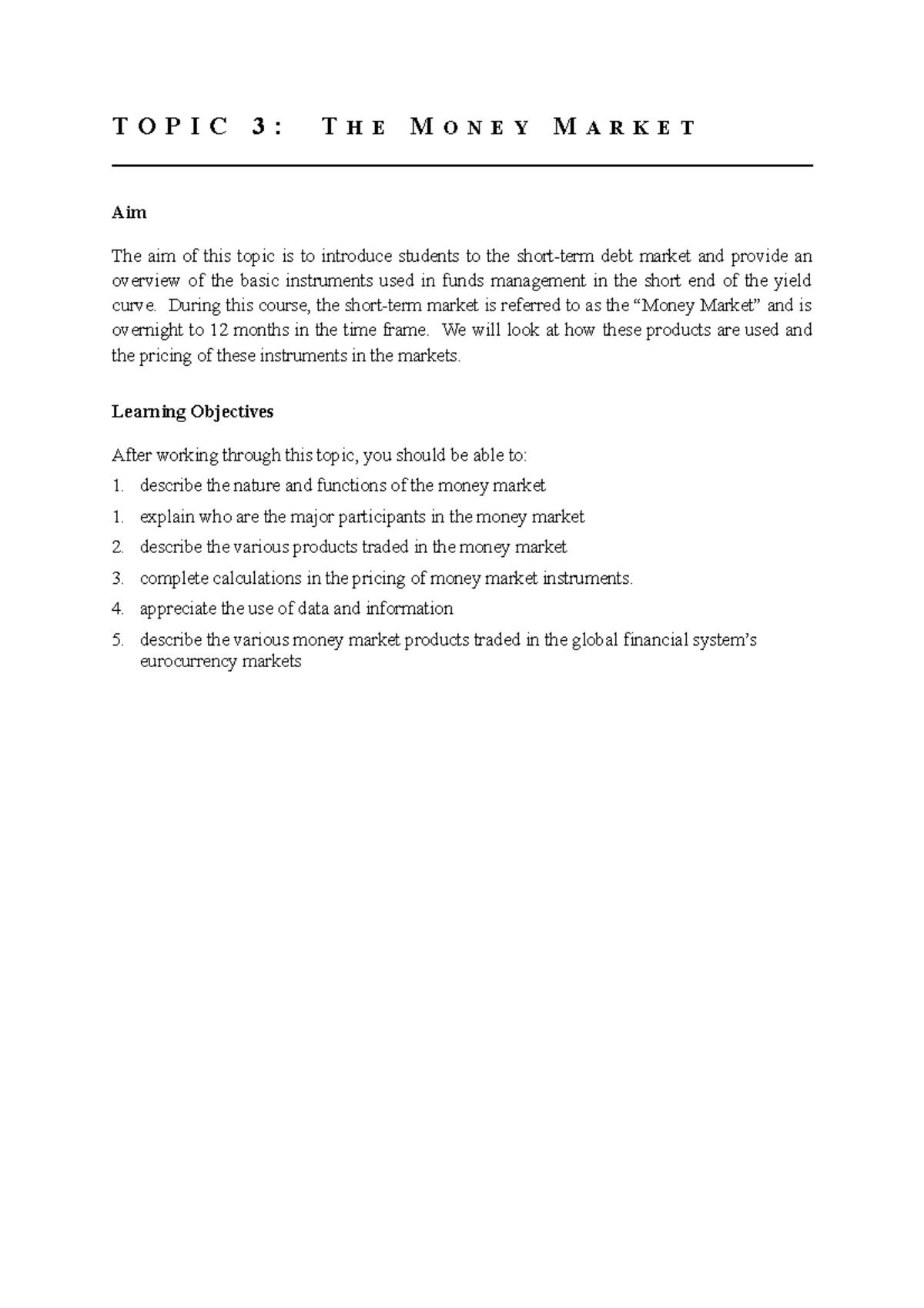 The Money Market Notes - 1002 - RMIT University - Studocu