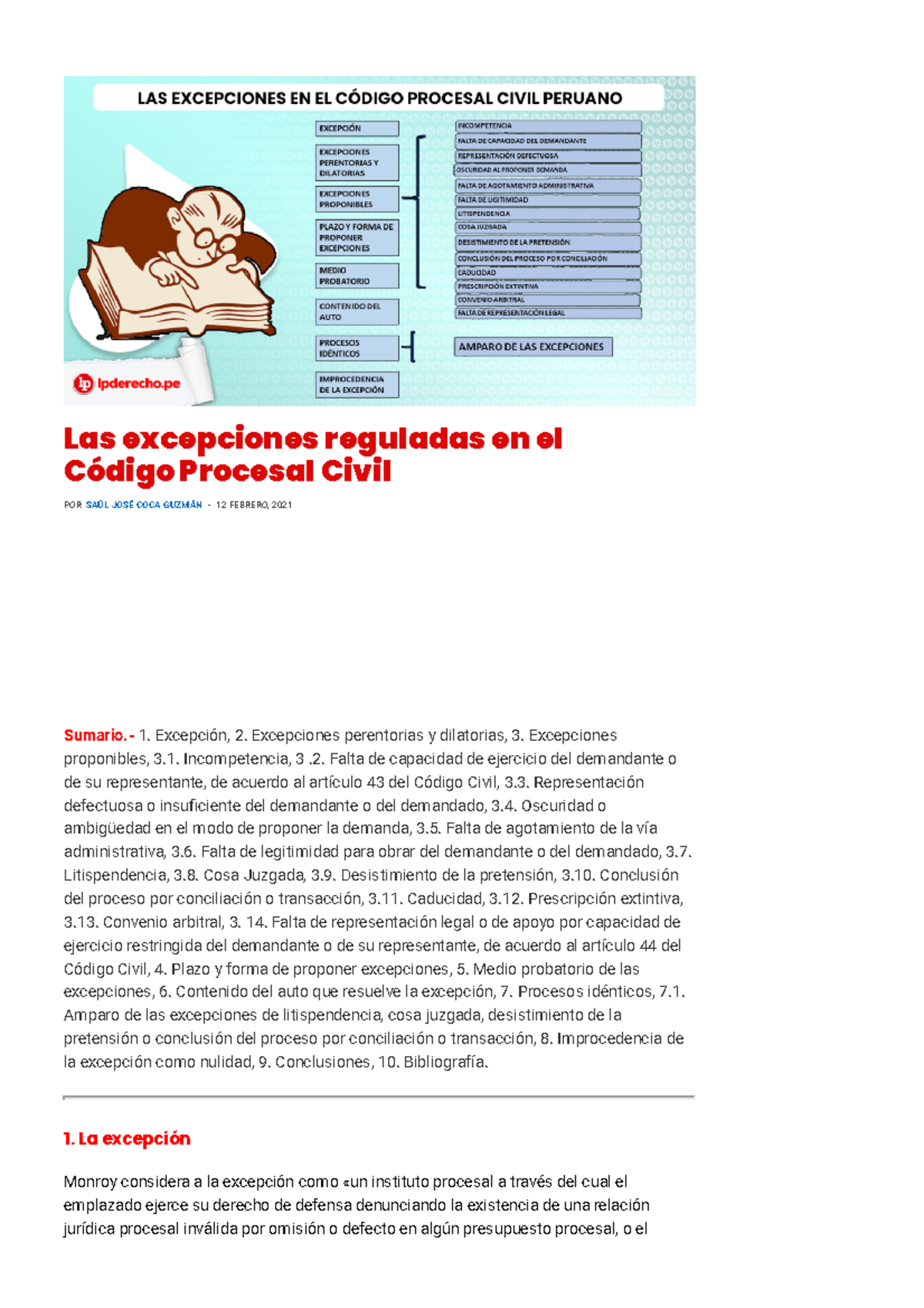 Excepciones EN EL CPC-COCA Guzmán - Las excepciones reguladas en el ...