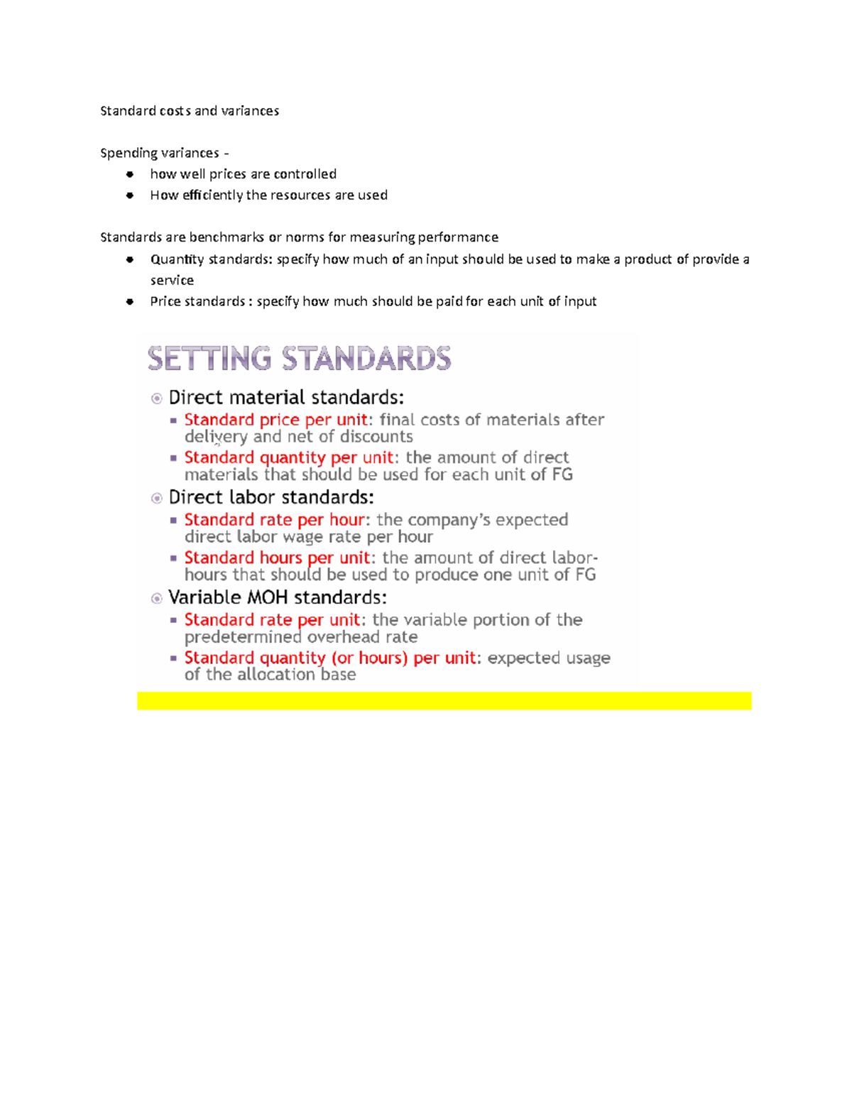 Chap 10 - Prof Lee - Cost Acc - Standard costs and variances Spending ...