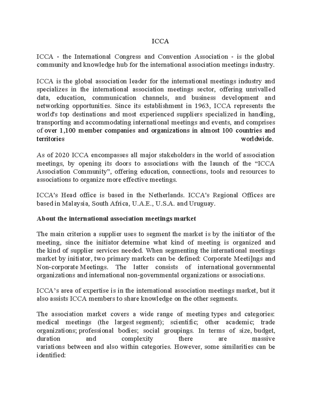 ICCA and ICPB in MICE - ICCA ICCA - the International Congress and ...