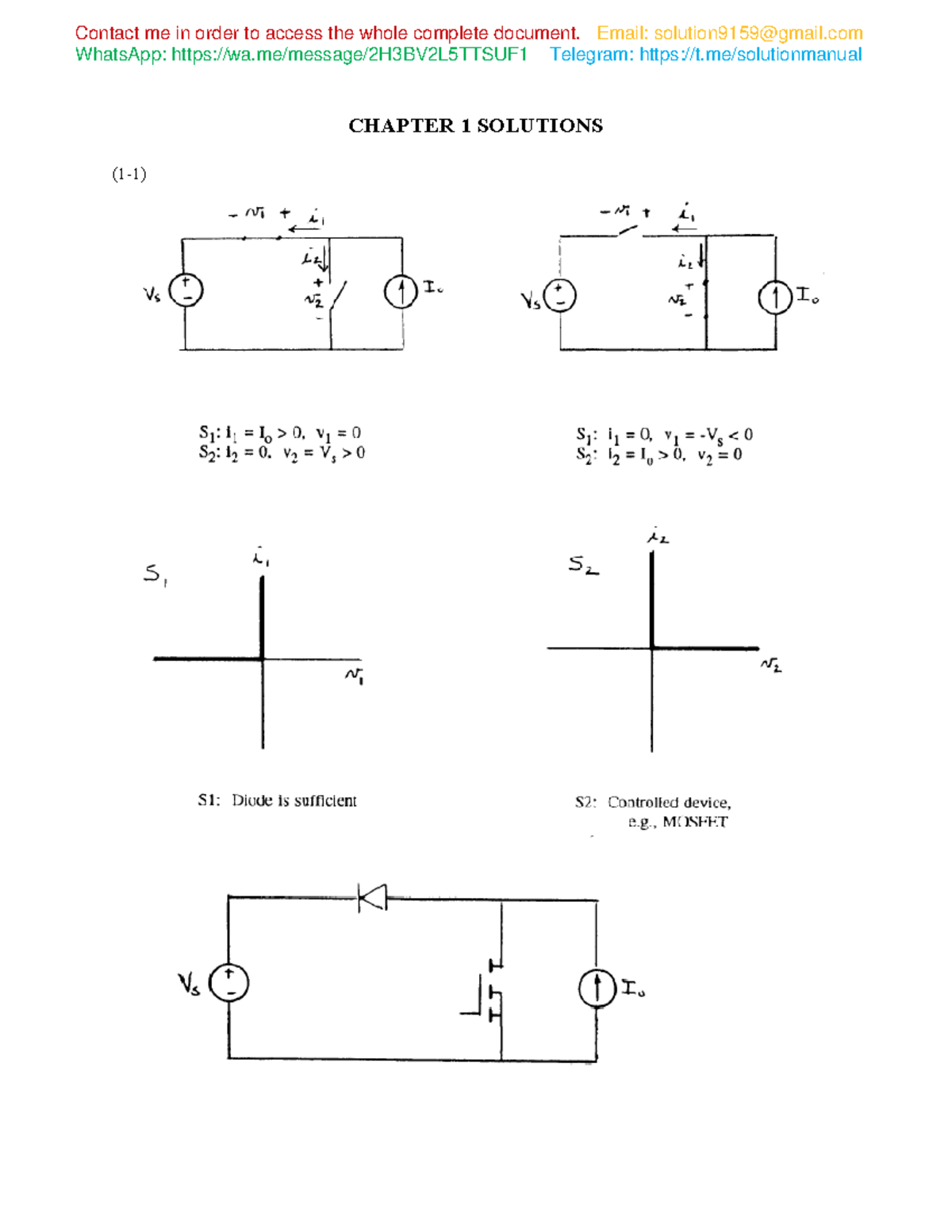 Solution Power Electronics Original by Daniel Hart - CHAPTER 1 ...