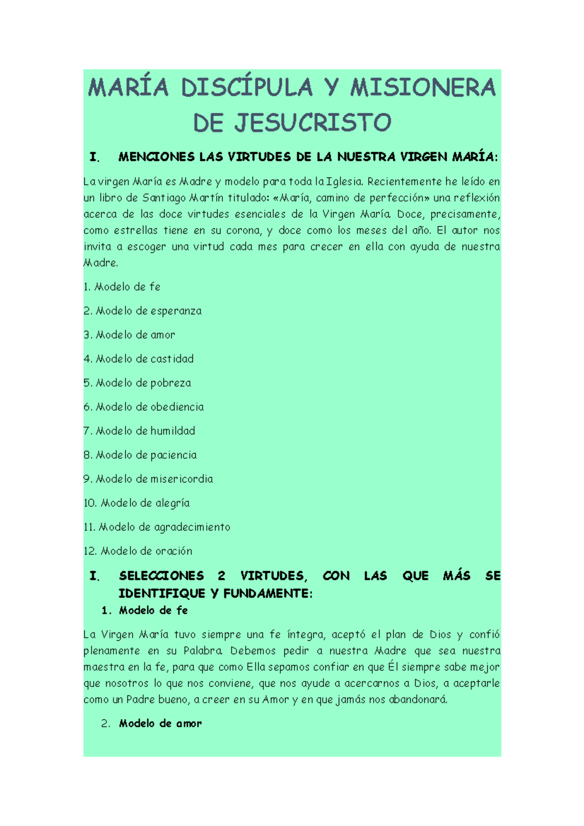 María Discípula Y Misionera DE Jesucristo nuestro señor - MARÍA ...