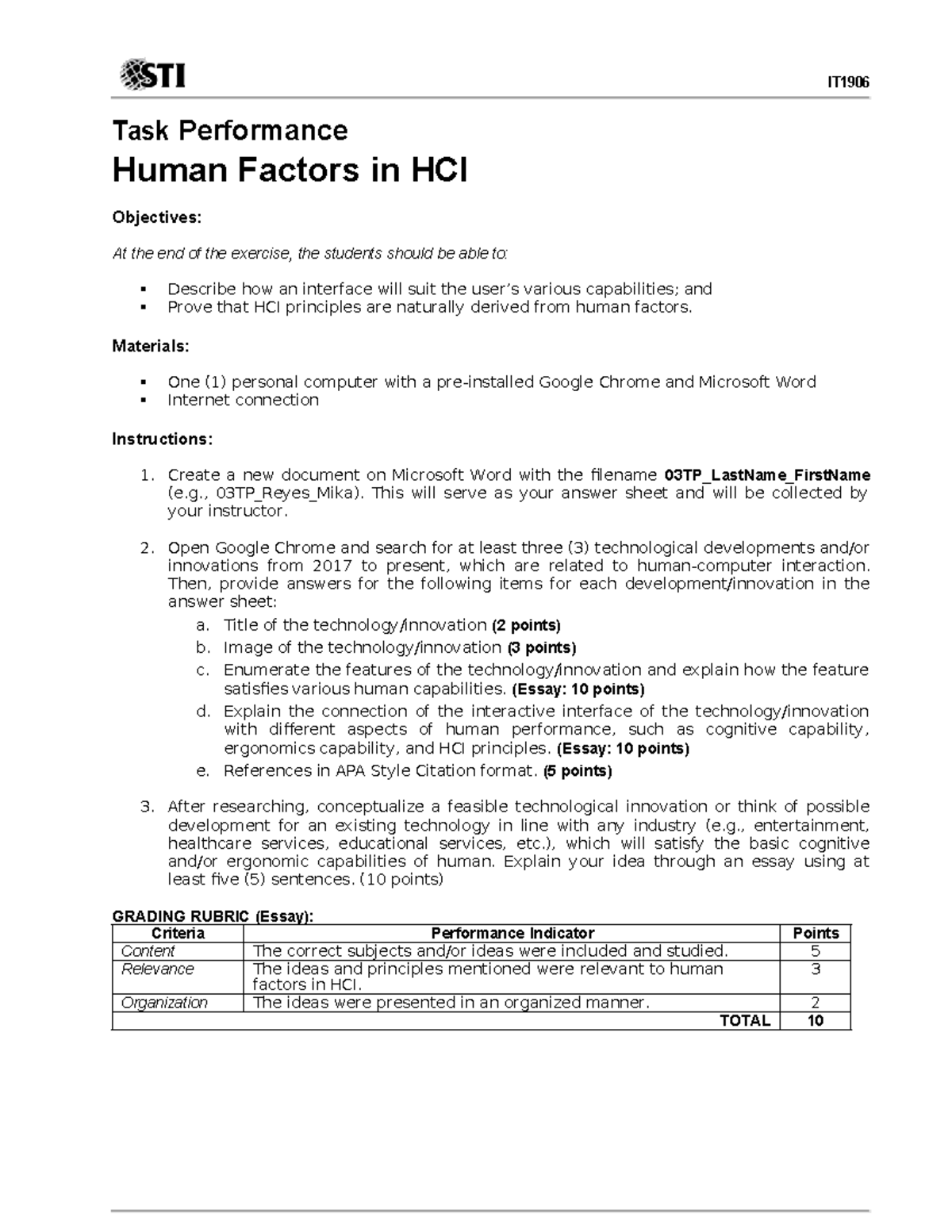 03 Task Performance 1 - sdadas - IT Task Performance Human Factors in ...