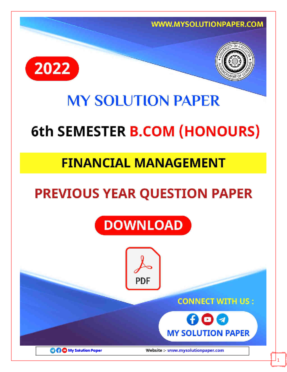 2022 (H) 6th Semester Financial Management Question Paper By www ...