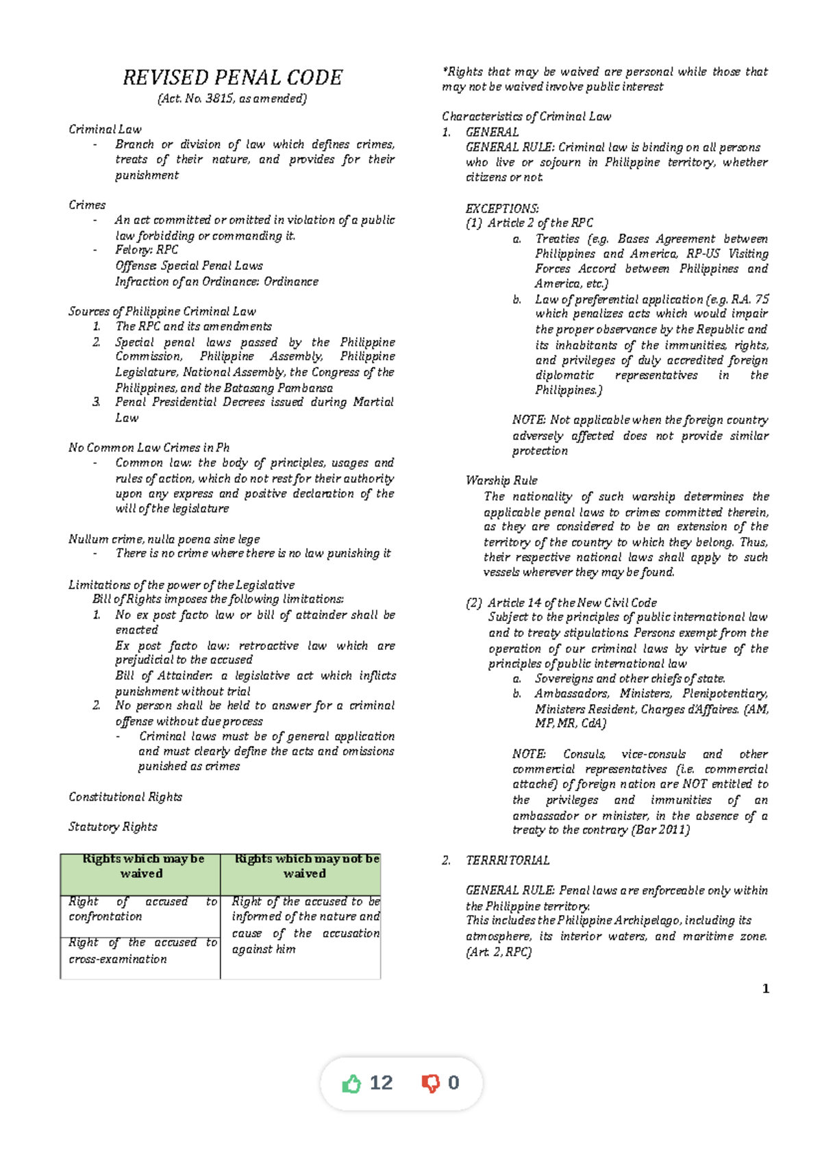 Criminal-law-1-reviewer compress - REVISED PENAL CODE (Act. No. 3815 ...