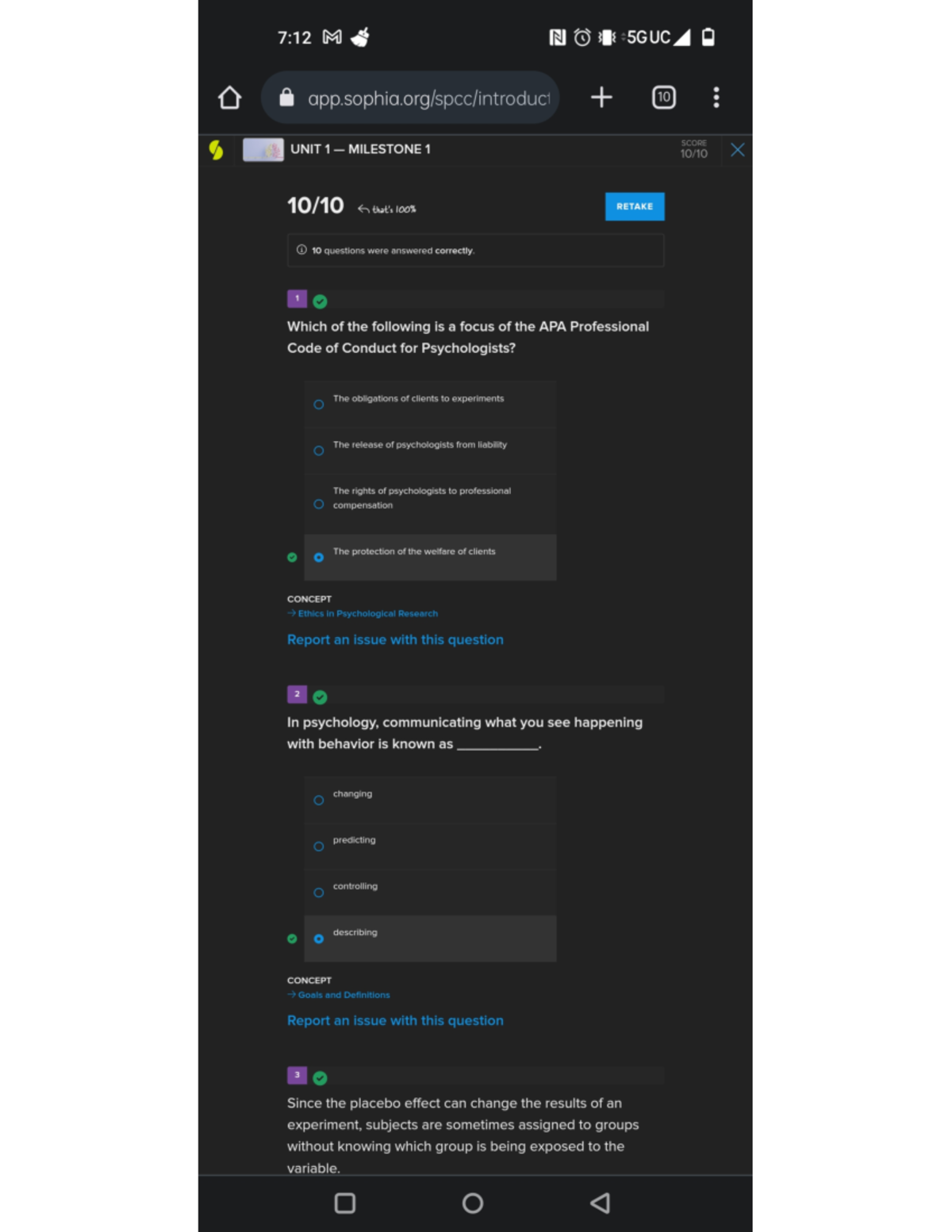 Intro to Pysch - Unit 1 Milestone 1 - PSY 105 - Studocu