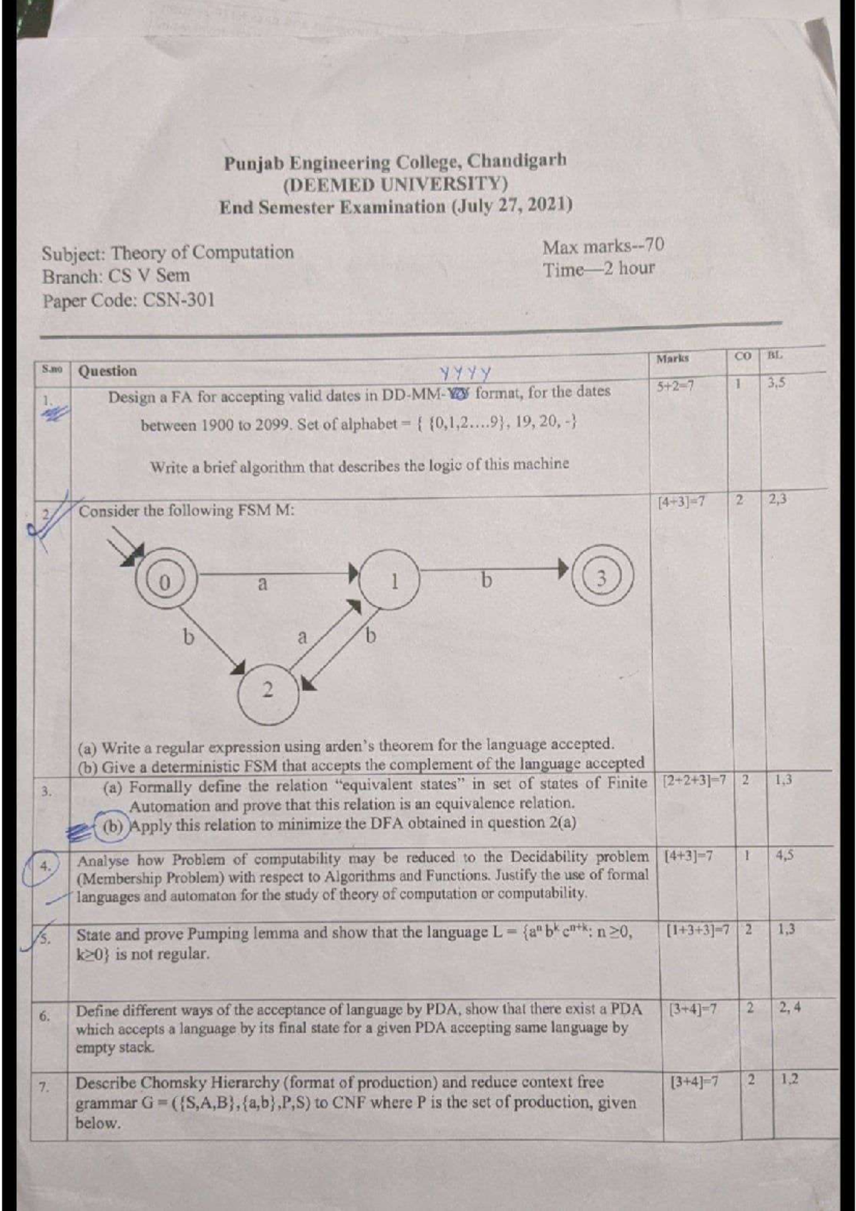 TOC 2021 July - practice for soft computing - Object Oriented Software Engineering - Studocu