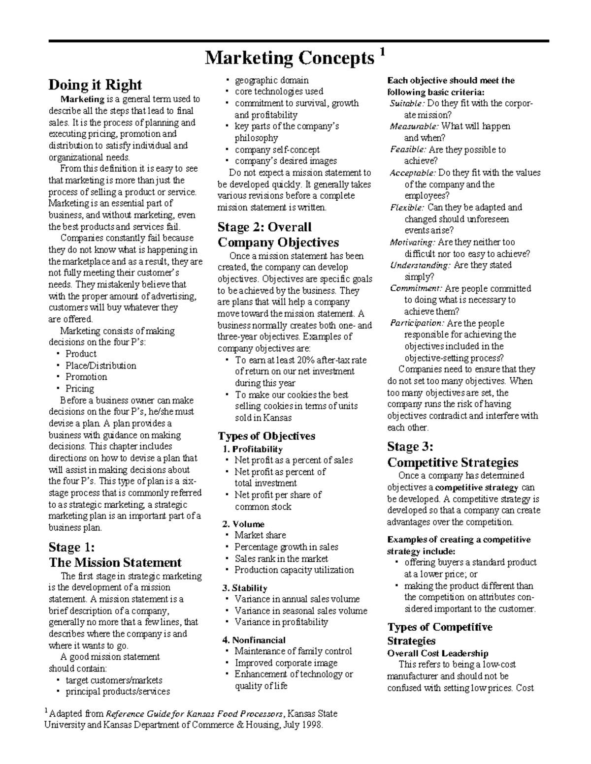 Marketing - aaa - Marketing Concepts 1 Doing it Right Marketing is a ...