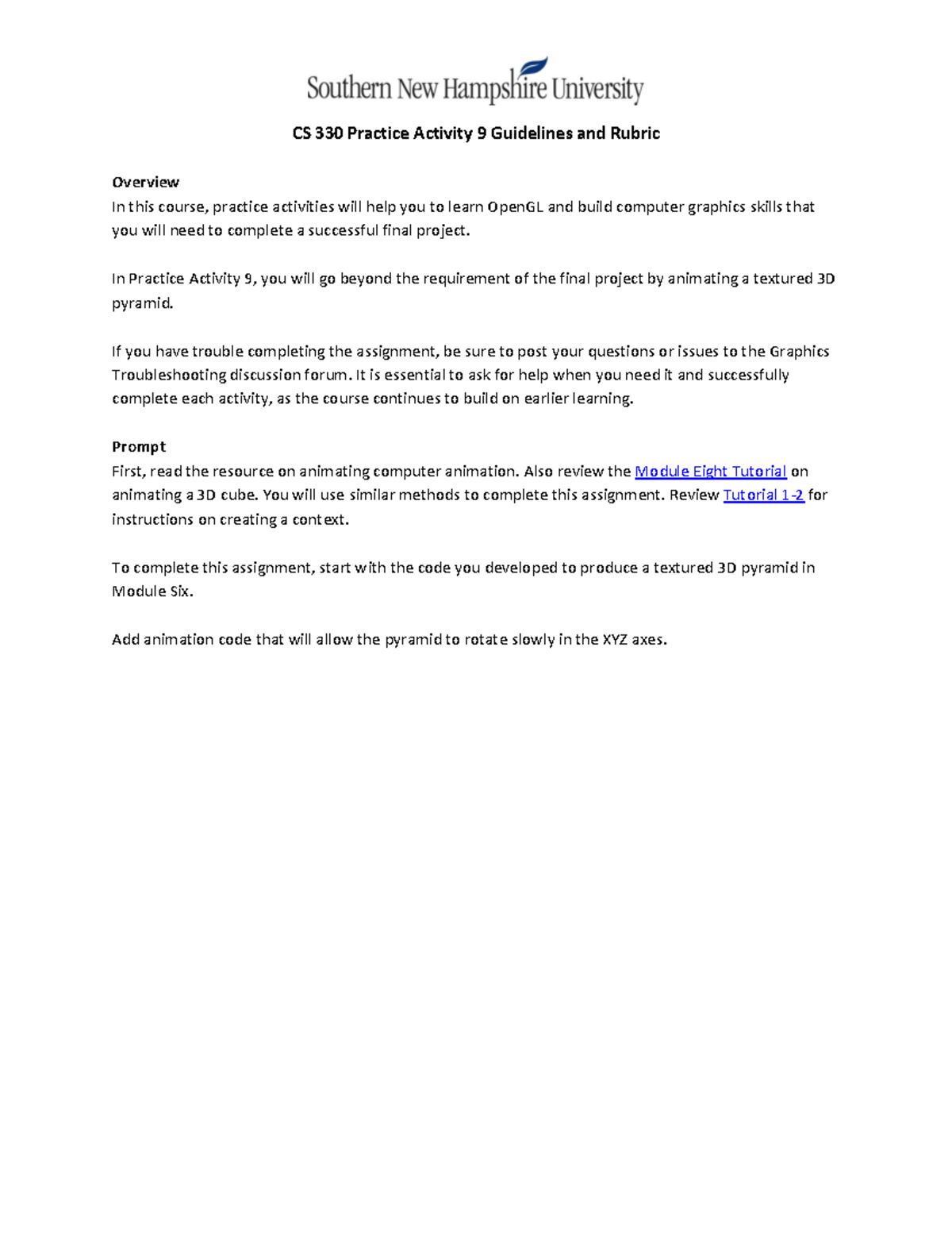 Animating the pyramid rubric - CS 330 Practice Activity 9 Guidelines ...