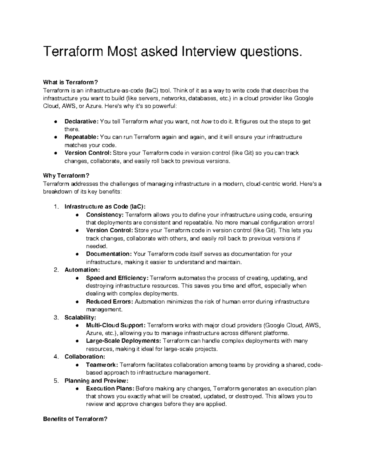 Terraform-1 - Test - Terraform Most asked Interview questions. What is ...