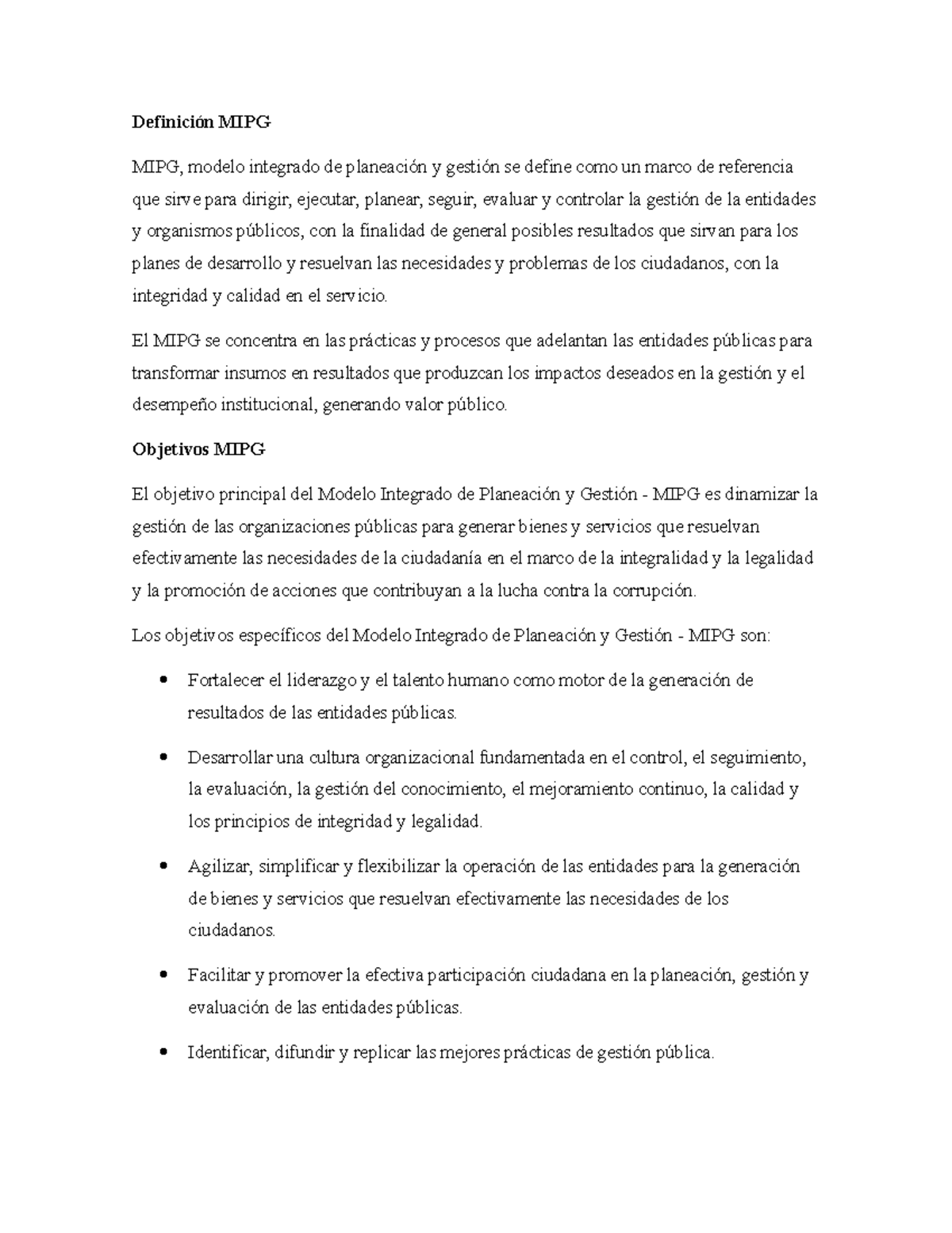 MIPG virginia henriquez - Definición MIPG MIPG, modelo integrado de ...