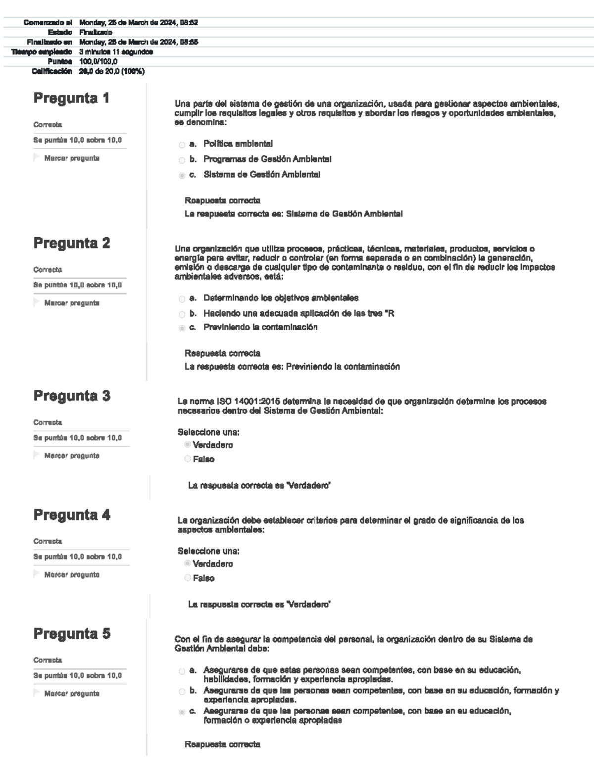 Examen Final Módulo EM ISO 14001:2015 - Medio ambiente - Studocu