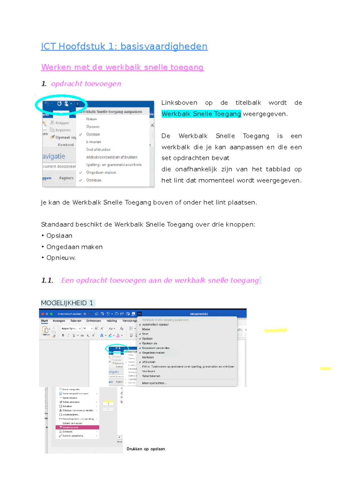 ICT Hoofdstuk 1- basisvaardigheden - ICT Hoofdstuk 1: basisvaardigheden ...