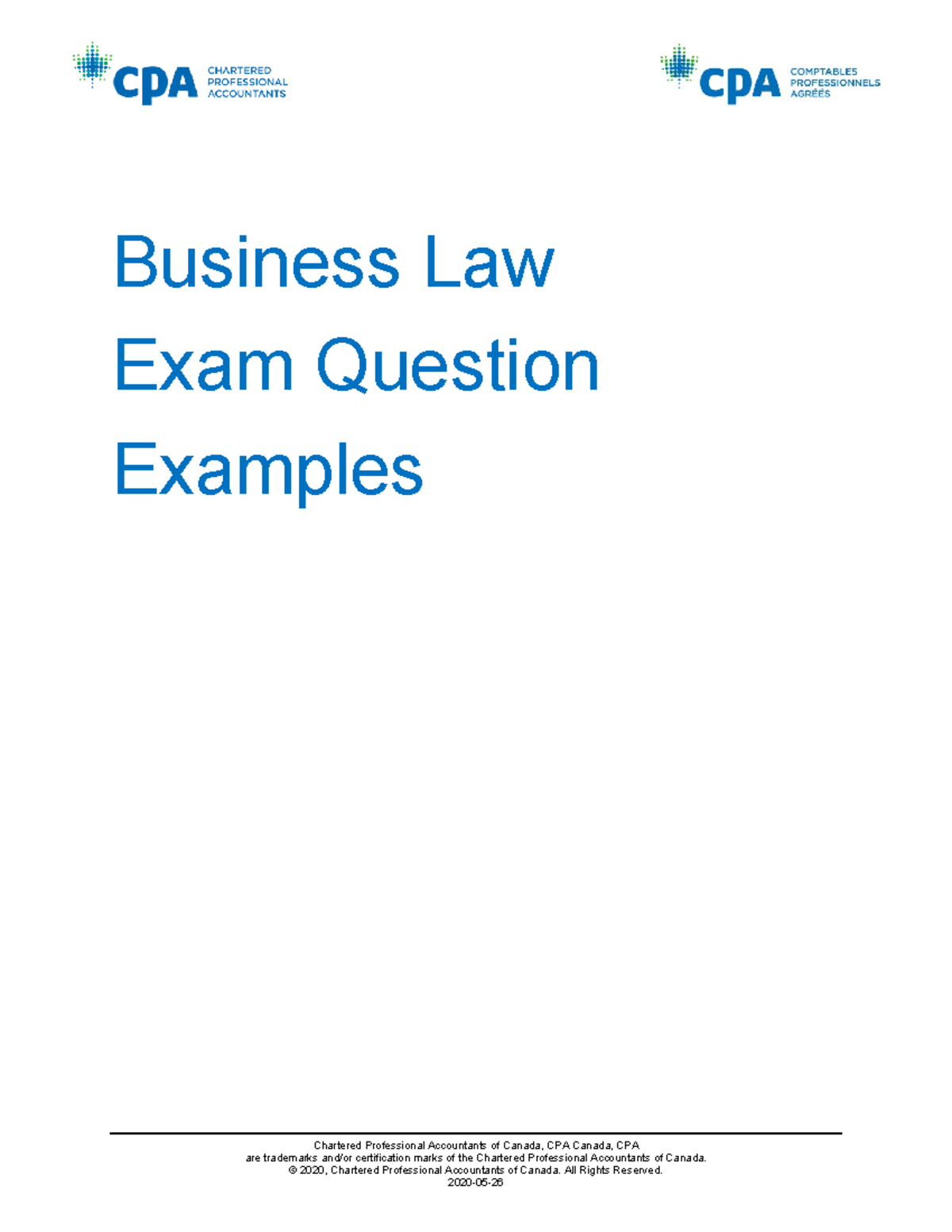 Prep-BUL-Example Exam Questions - Chartered Professional Accountants of ...