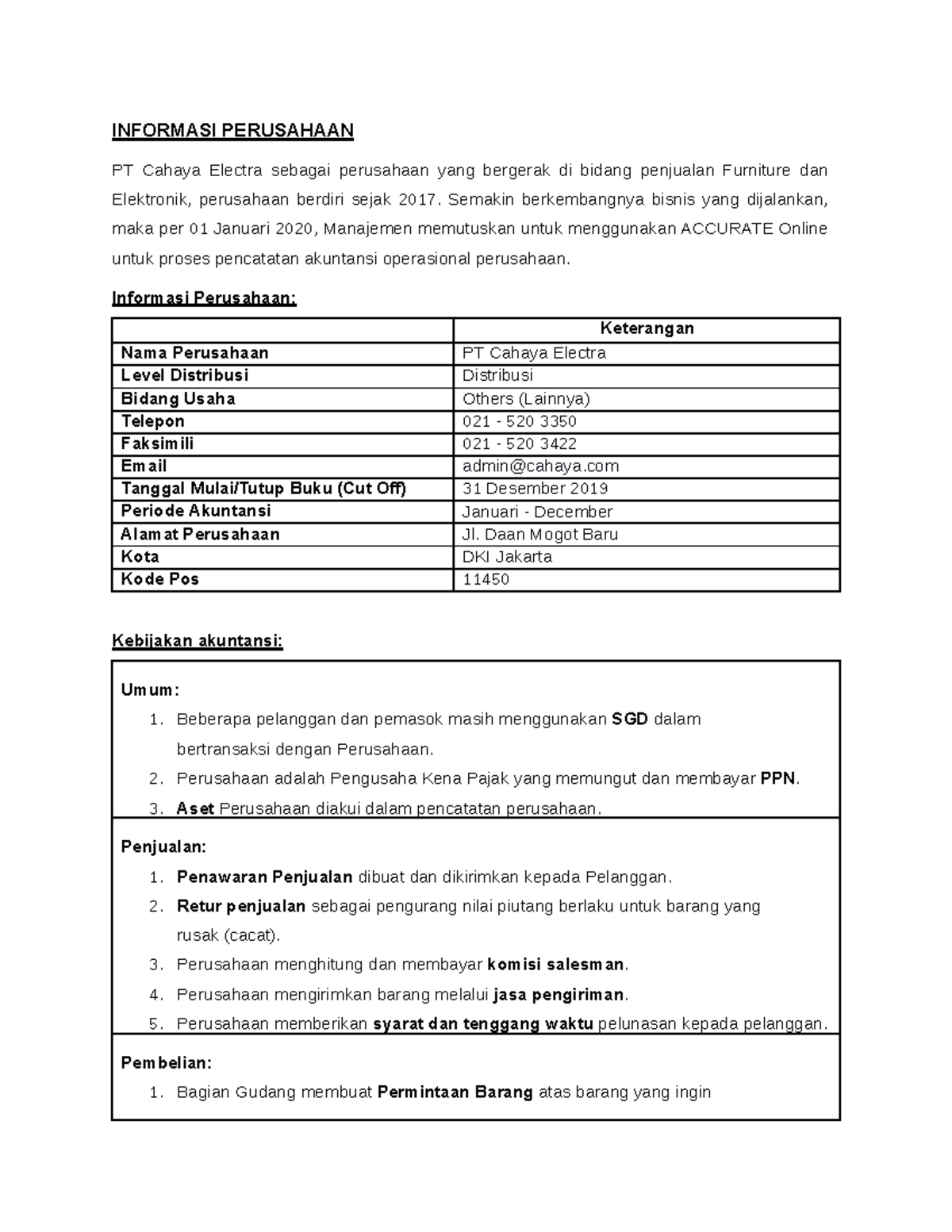 Pt Cahaya Electra Informasi Perusahaan Pt Cahaya Electra Sebagai Perusahaan Yang Bergerak Di
