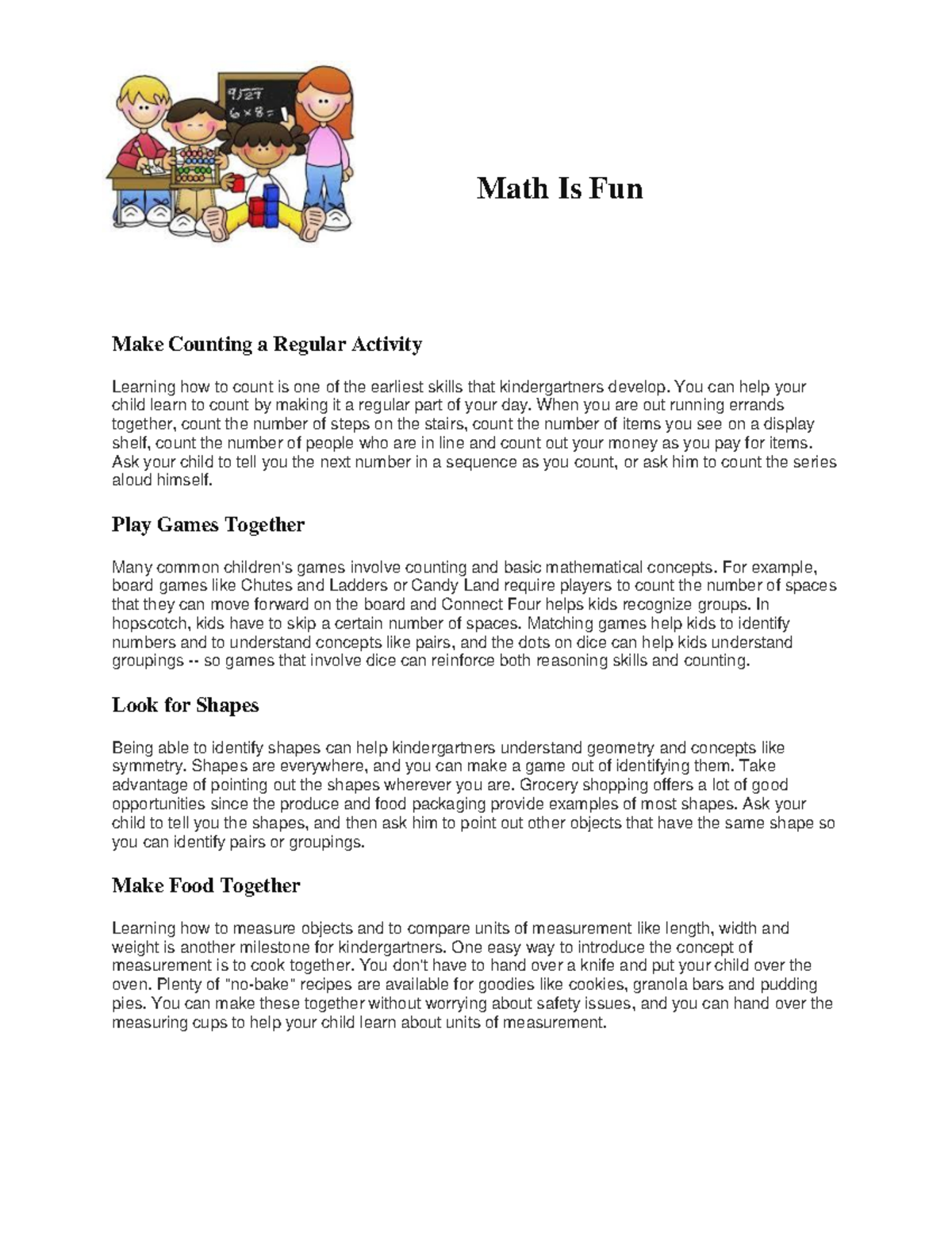 Mathis Fun - Basic mathematical prep - Math Is Fun Make Counting a ...