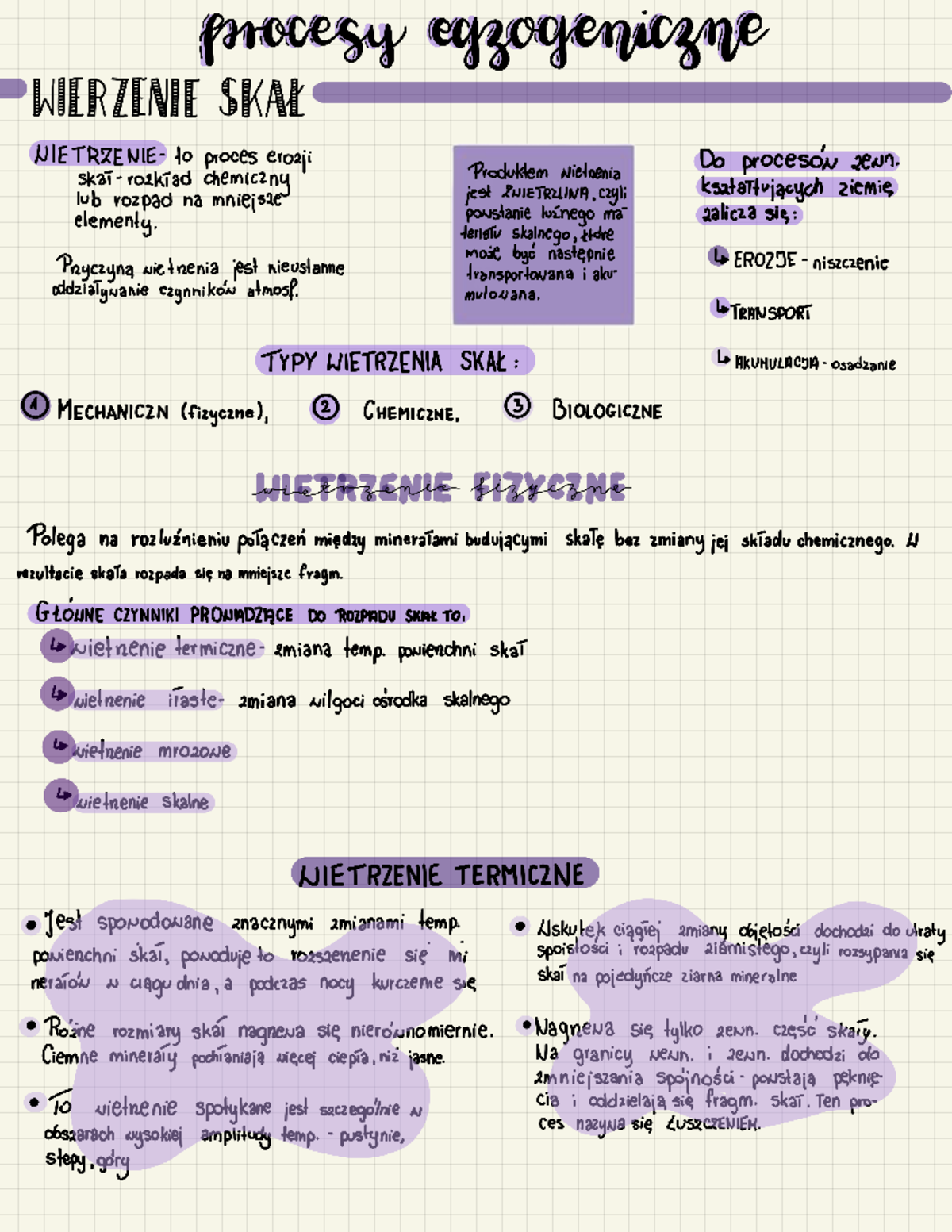 Procesy egzogeniczne - Notatka z procesów egzogeniczmuch- geografia ...