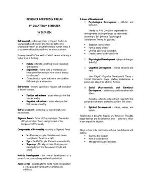 Personal Development Lesson 7 10 Hand outs - PERSONAL DEVELOPMENT ...
