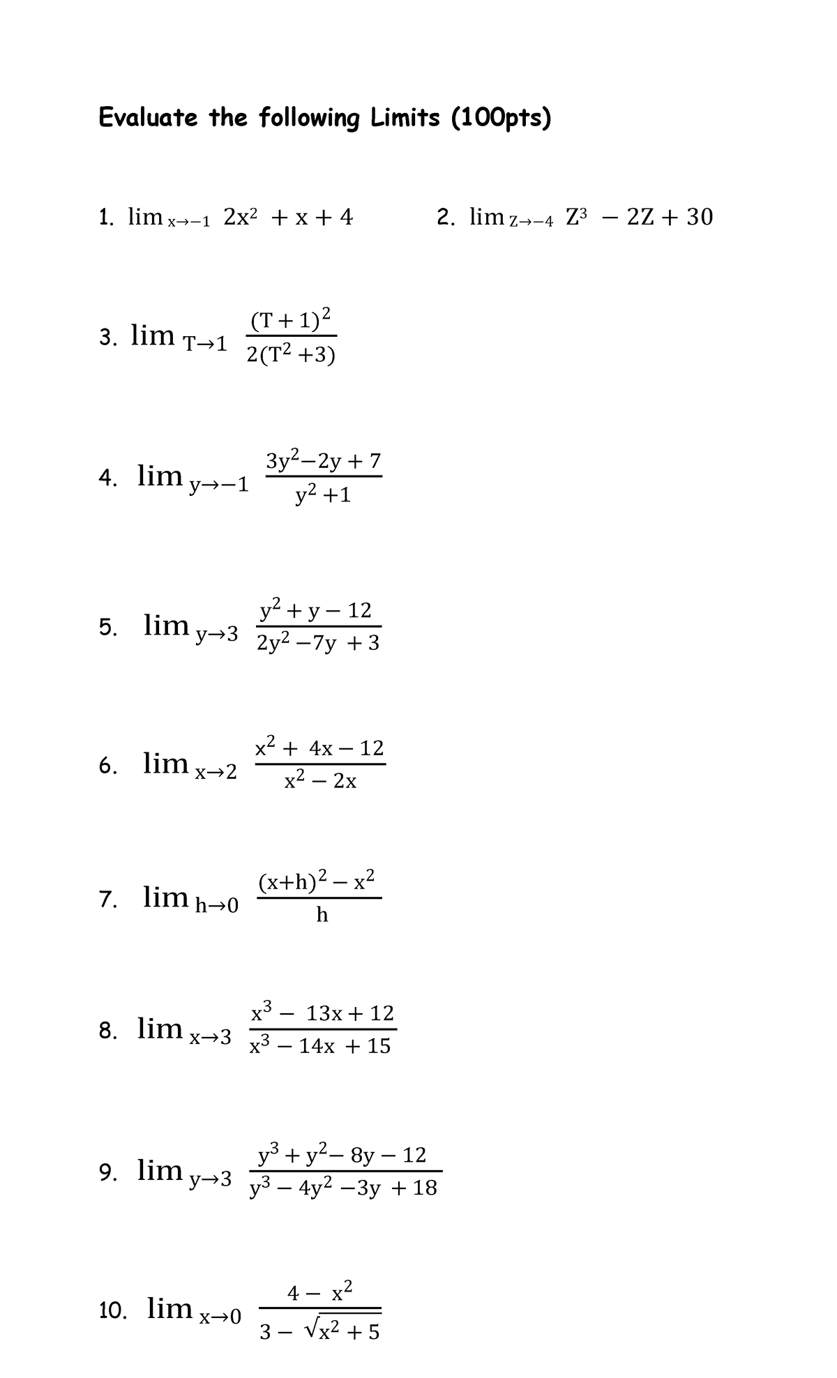 Final Term Quiz - Mechanical Engineering Calculus Quiz 2 - Evaluate the ...
