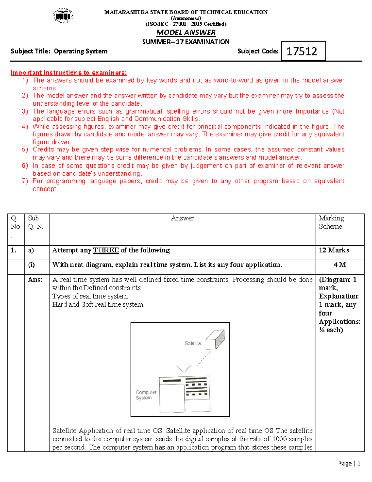 17512 - Model Answer Paper - (Autonomous) (ISO/IEC - 27001 - 2005 ...