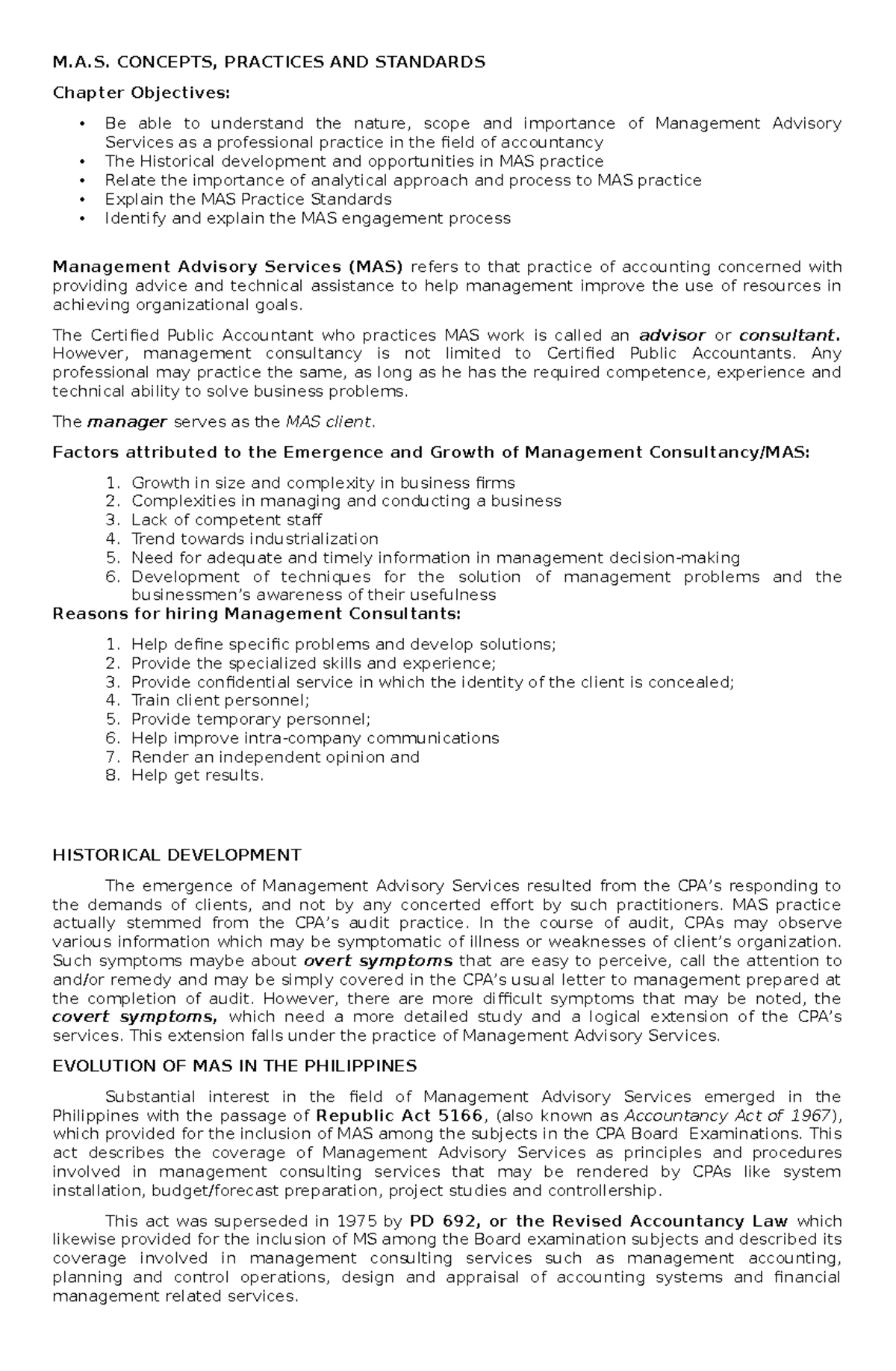 Toaz - afafafa - M.A. CONCEPTS, PRACTICES AND STANDARDS Chapter ...