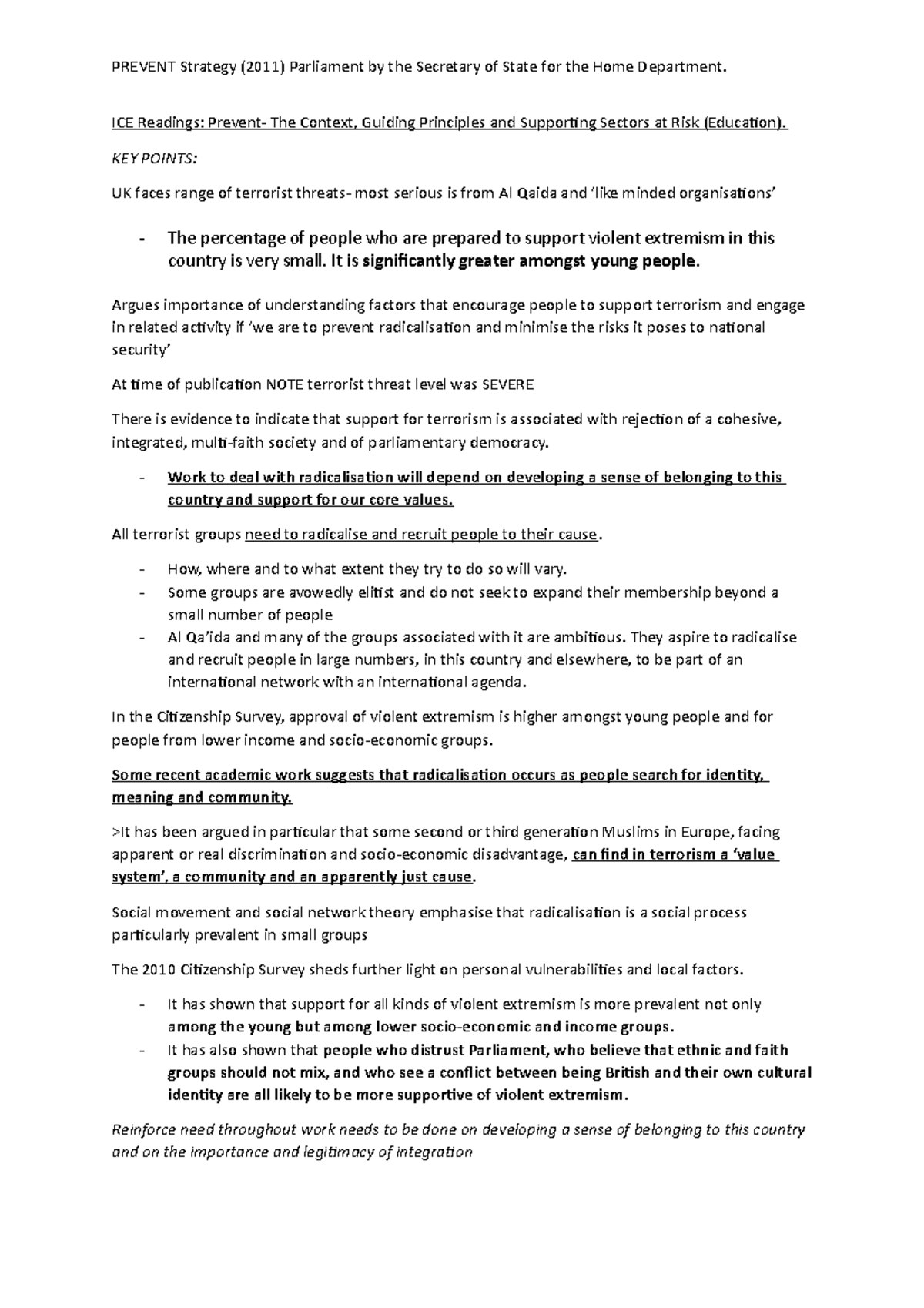 Prevent Strategy Key Reading - ICE Readings: Prevent- The Context ...