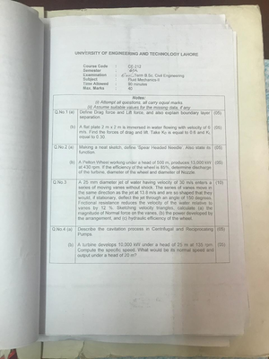 2018 Past Papers - Civil Engineering - civil engineering - Studocu