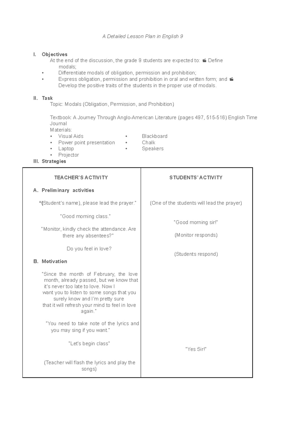 Modals-apply-copy compress - A Detailed Lesson Plan in English 9 I ...