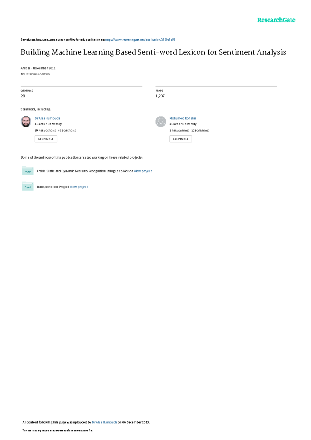 Building Machine Learning Based Senti-word Lexicon - See discussions, stats, and author profiles ...
