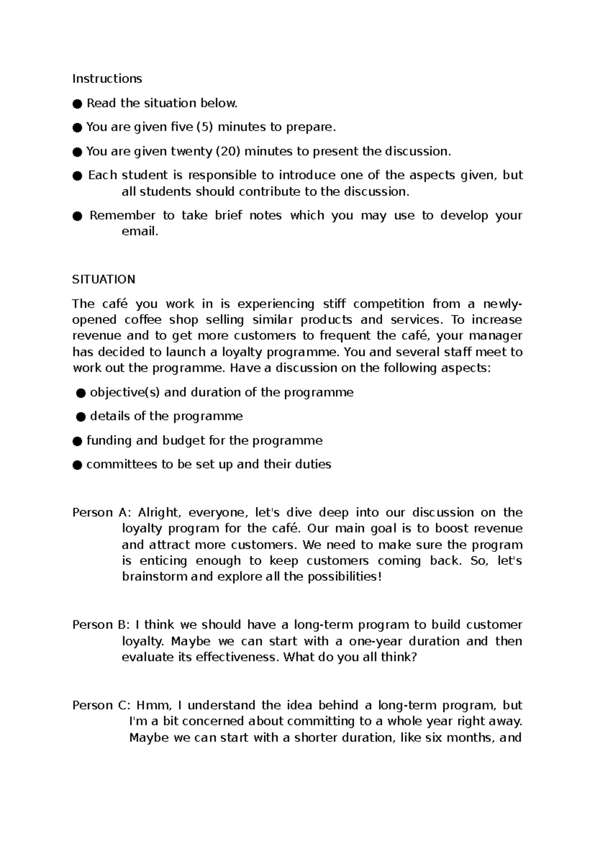 Group Roleplay Practice ELC650 ...