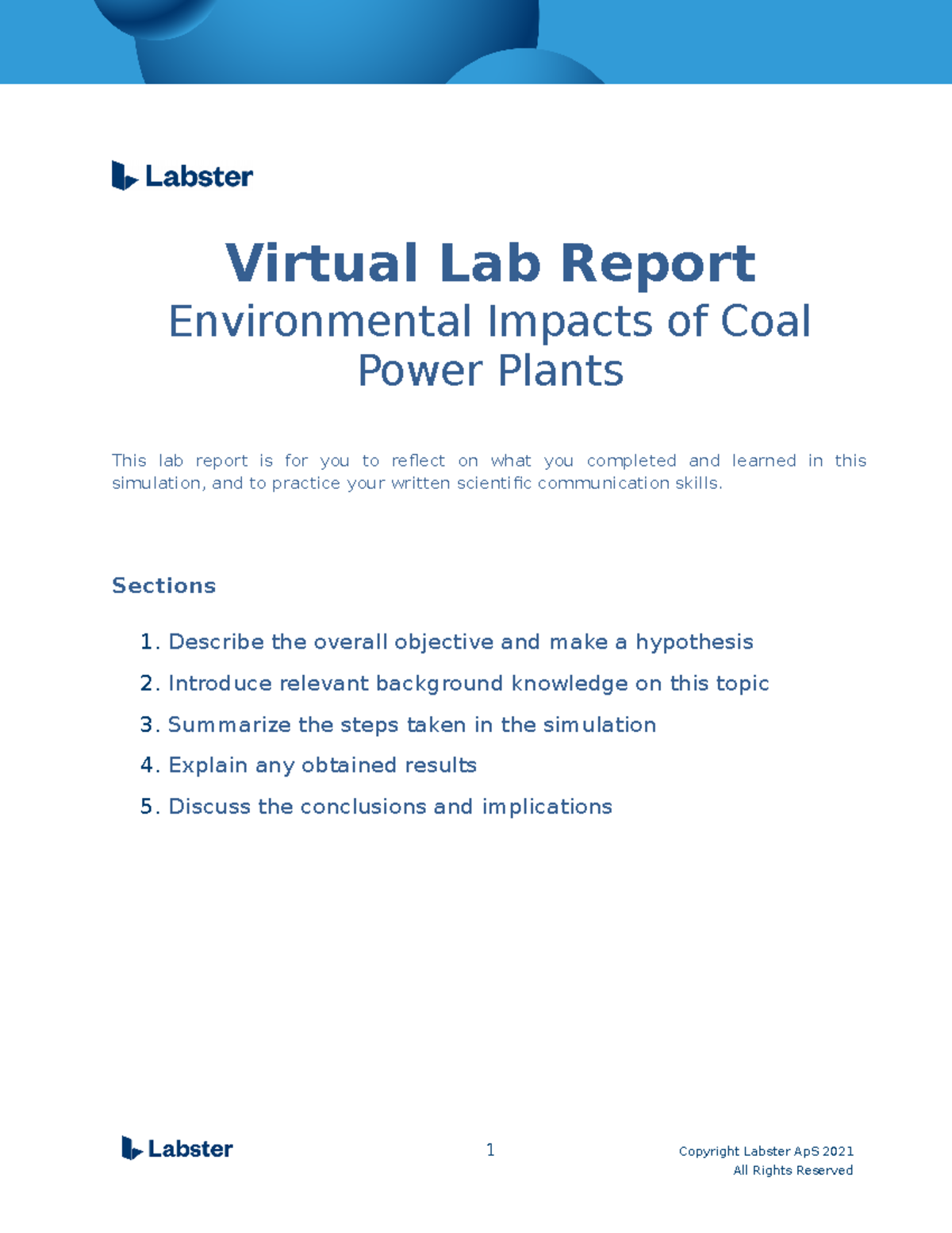 Environ Impacts Coal Power Plants Lab MT - Virtual Lab Report ...