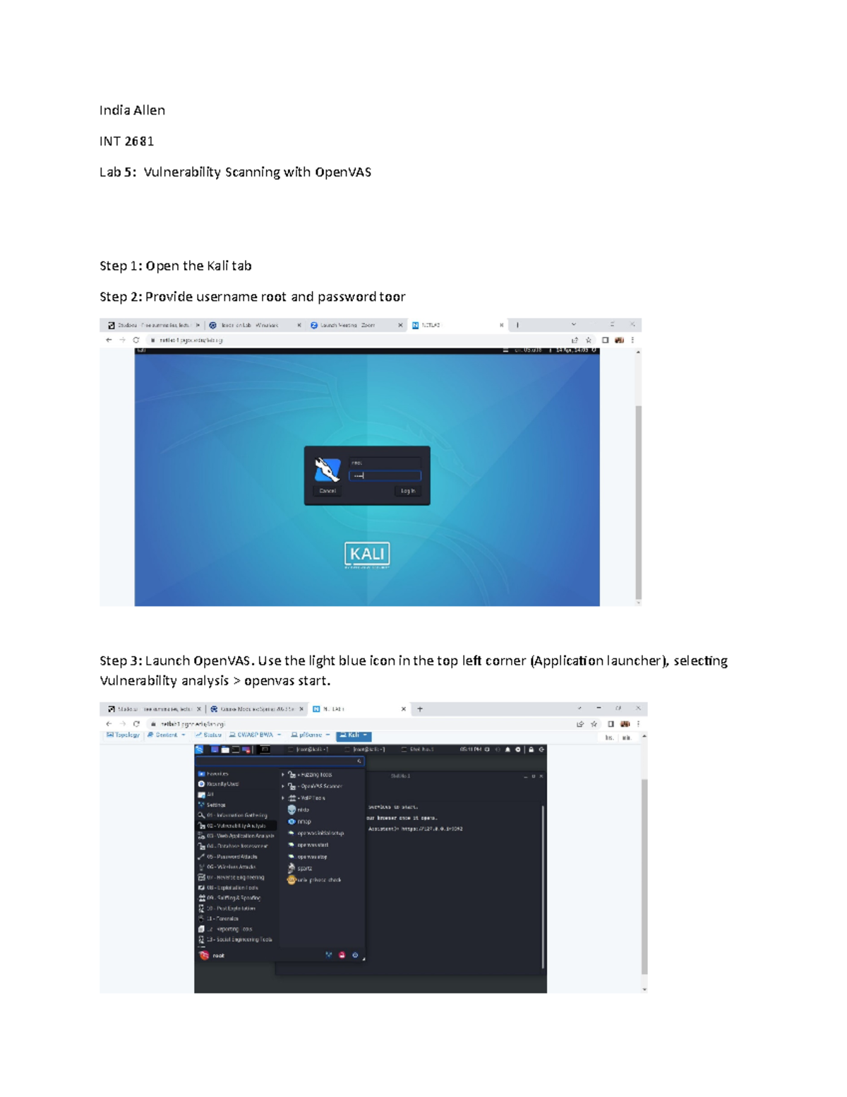 Lab Openvas - Scanning for vulnerabilities within a network. - India ...