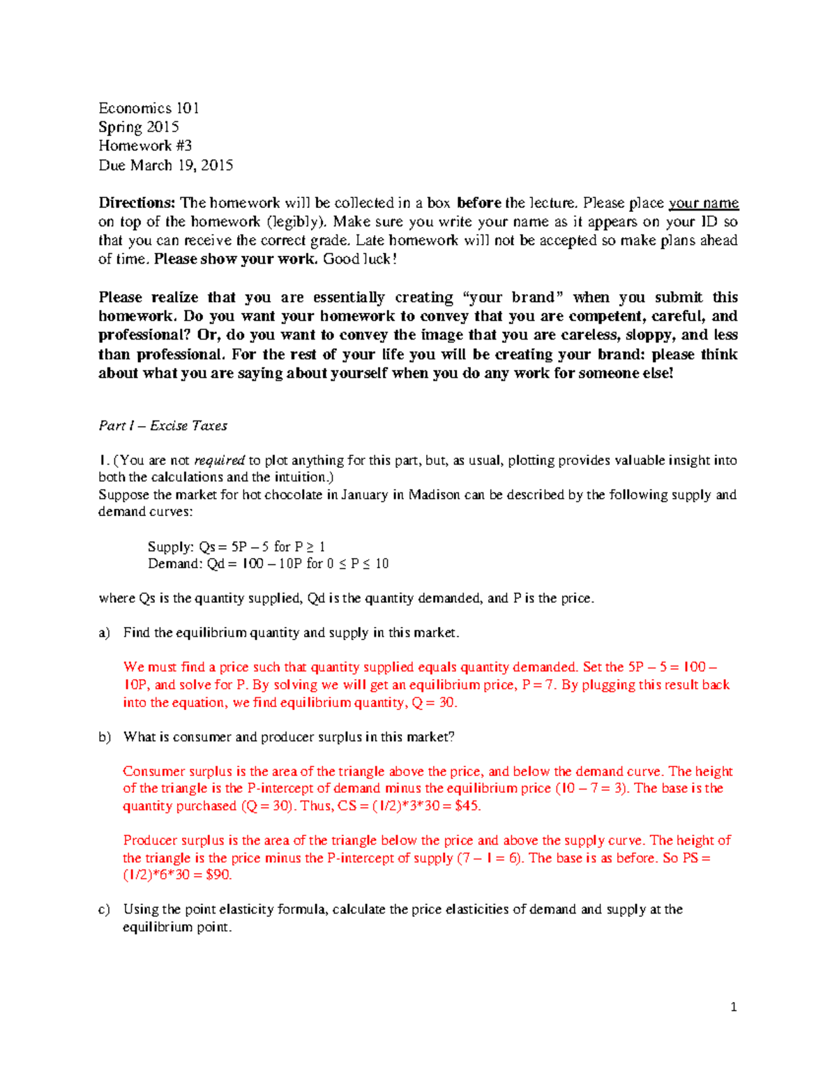 Econ Practice Problems - Economics 101 Spring 2015 Homework Due March ...