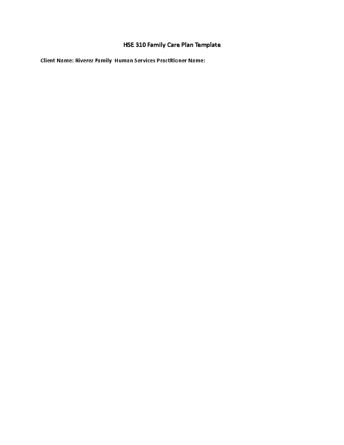 Untitled document (12) - HSE 310 Family Care Plan Template Client Name ...