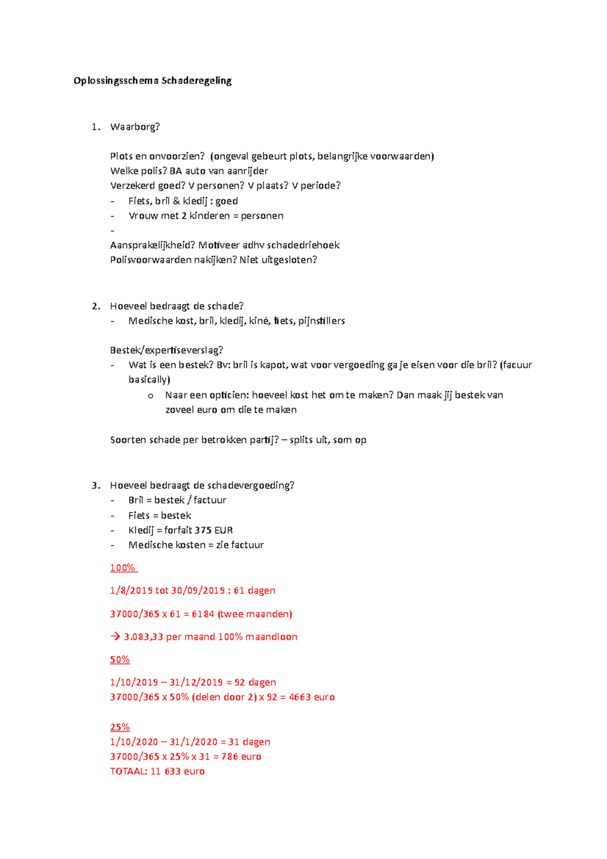 Oplossingsschema Schaderegeling - Oplossingsschema Schaderegeling ...