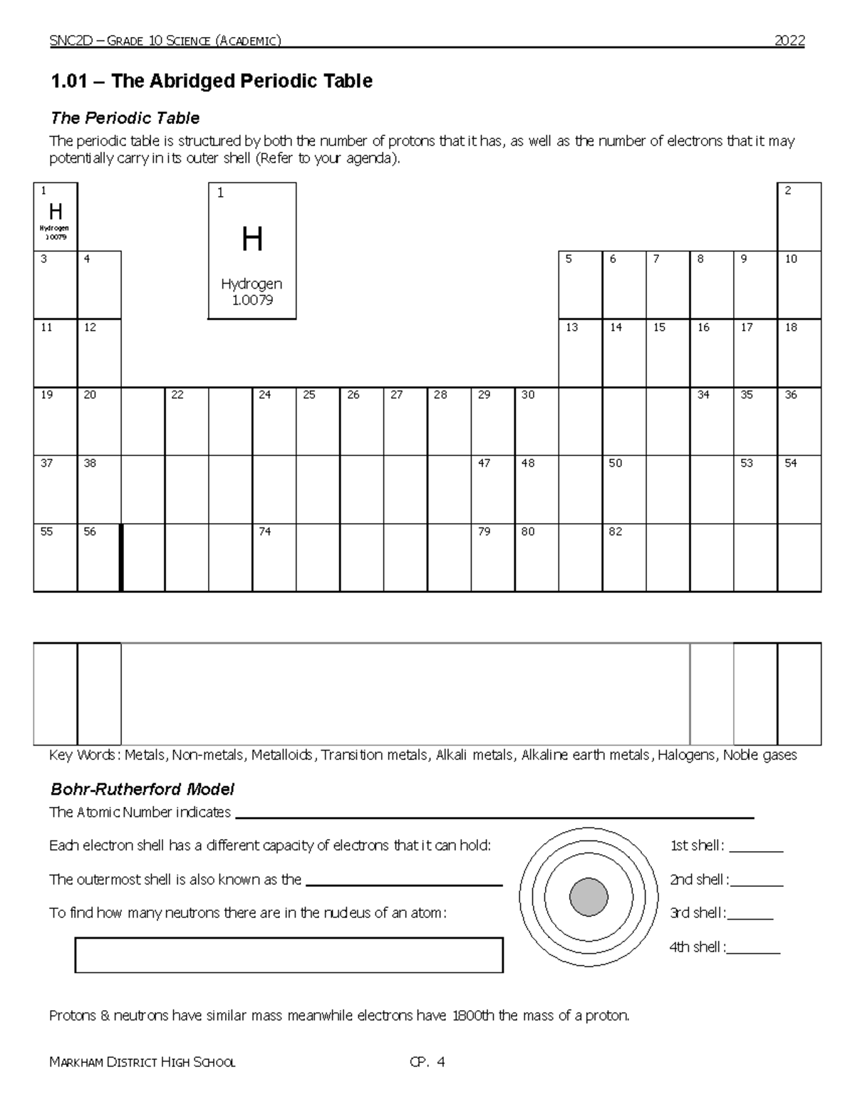SNC2D - Chemistry Course Pack and Answer Key - 1 – The Abridged ...