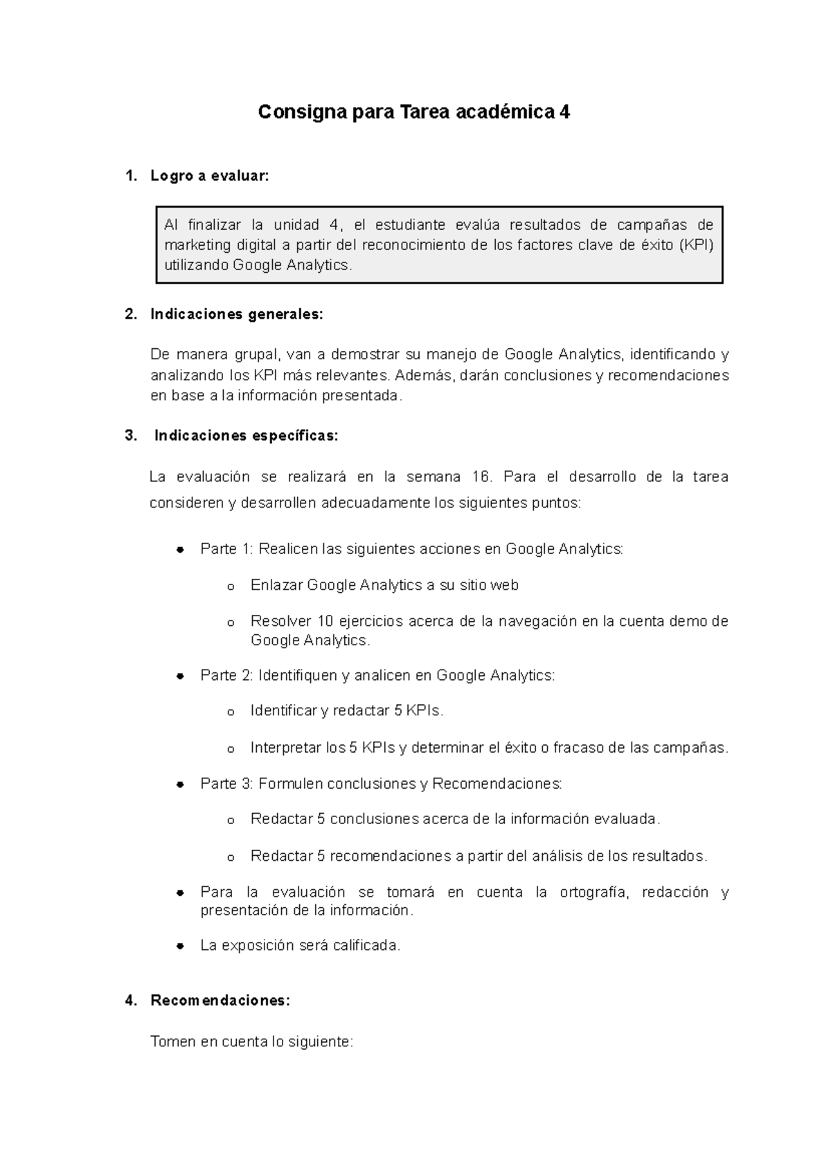 Ac Semana 16 Ta4 Tarea Académica 4 Consigna Para Tarea Académica 4