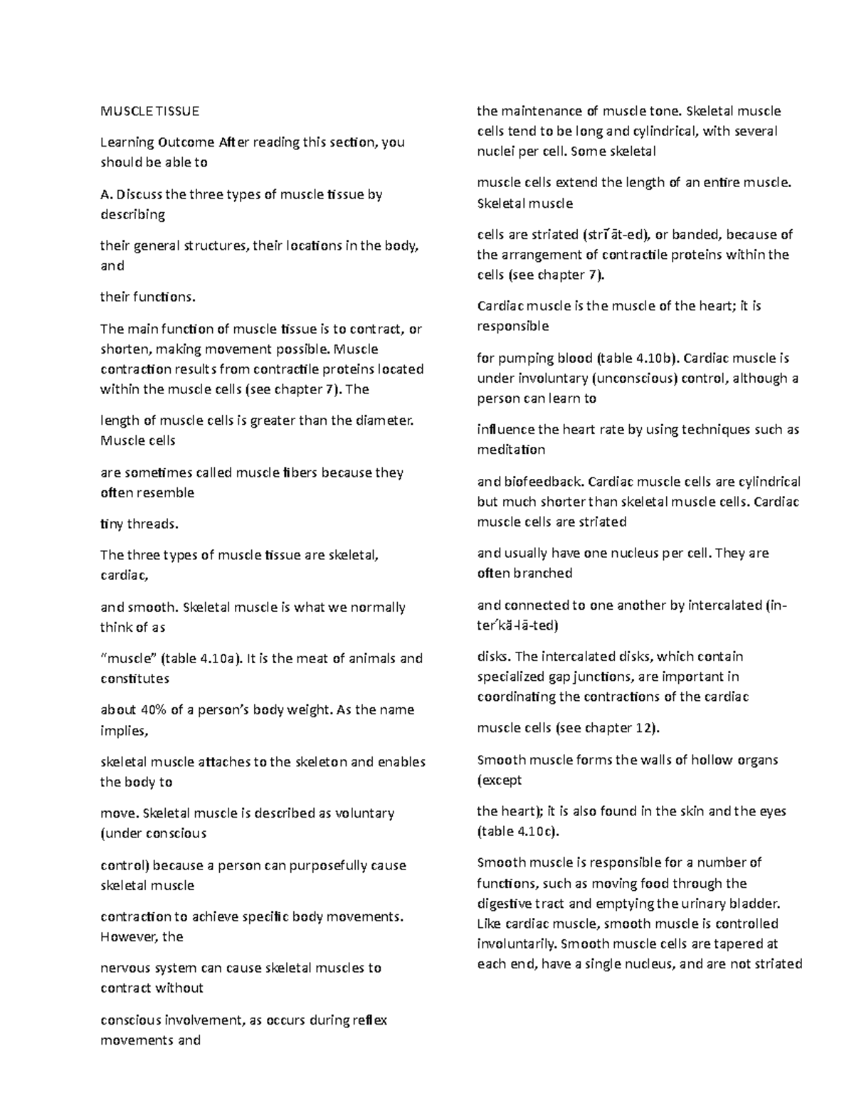 Seeley s Anatomy And Physiology Chapter 4 9 MUSCLE TISSUE Learning