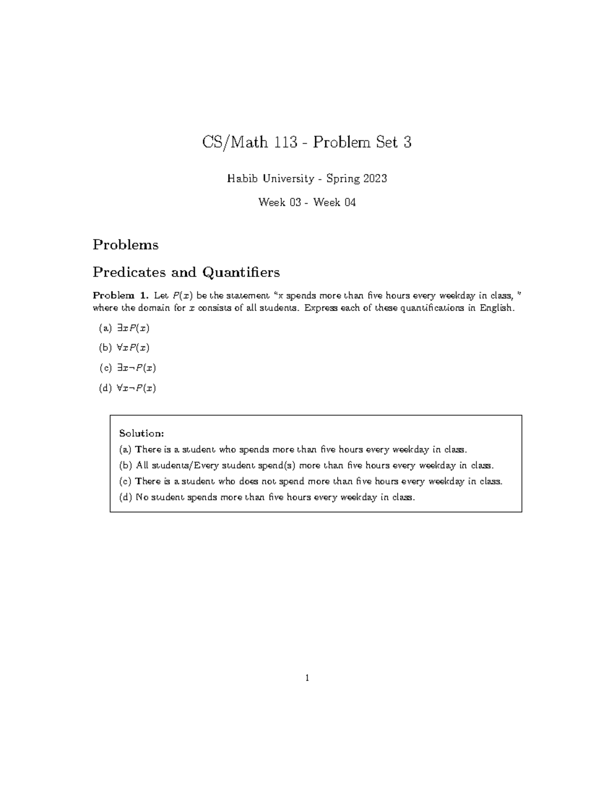 Ps03 sol - PDFs of all problem sets along with their solutions that ...