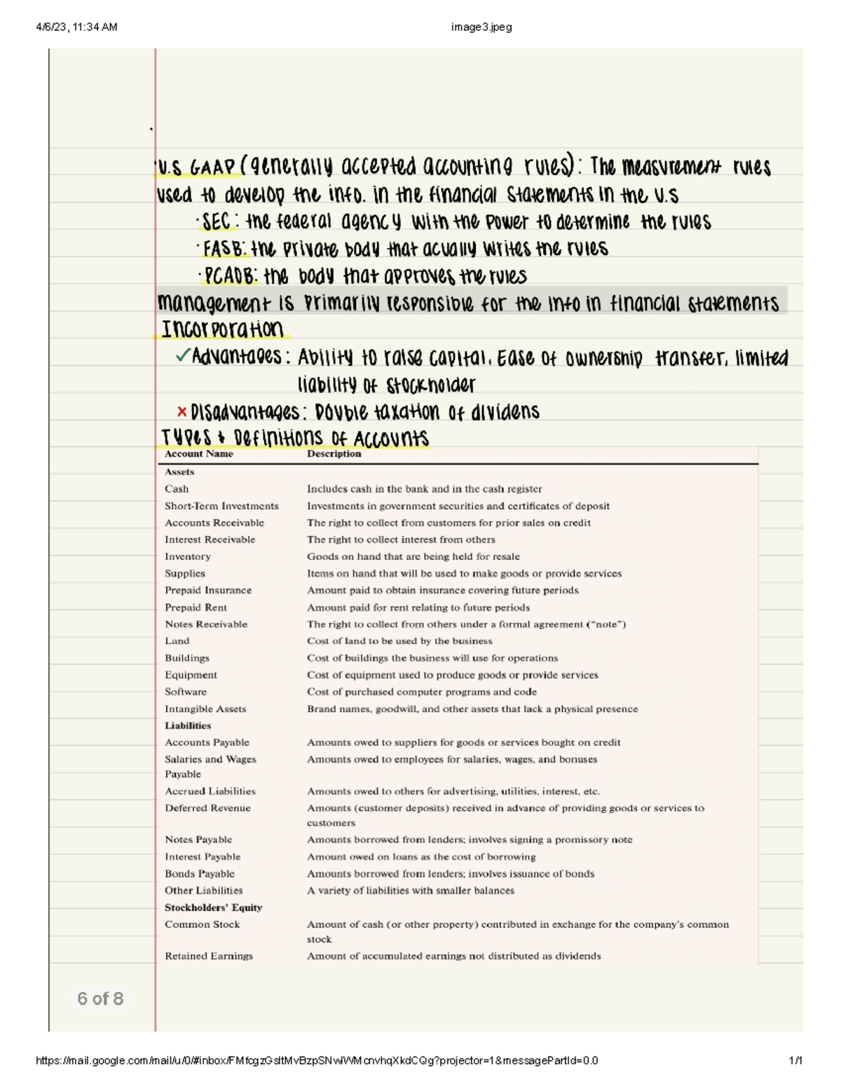 4 - Accounting 284 lecture notes for first exam - ACCT 284 - 4/6/23, 11 ...