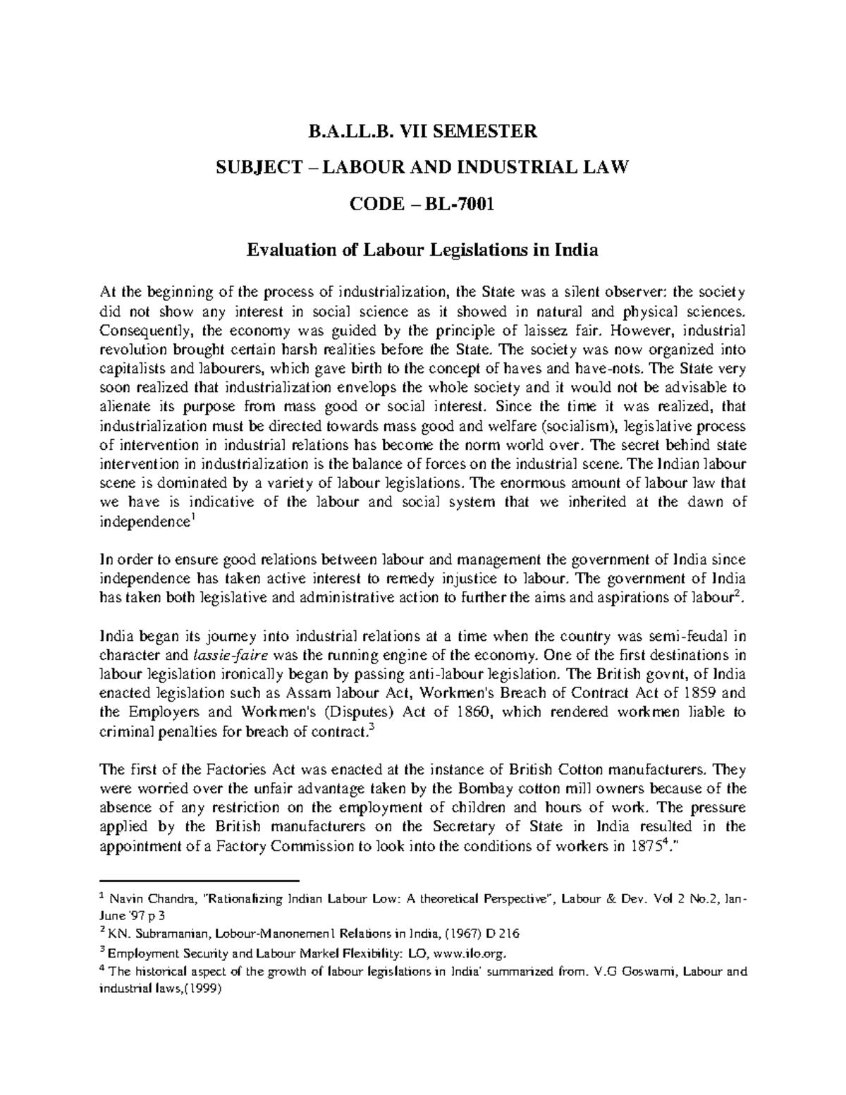 2020-08-21 166 - B.A.LL. VII SEMESTER SUBJECT – LABOUR AND INDUSTRIAL ...