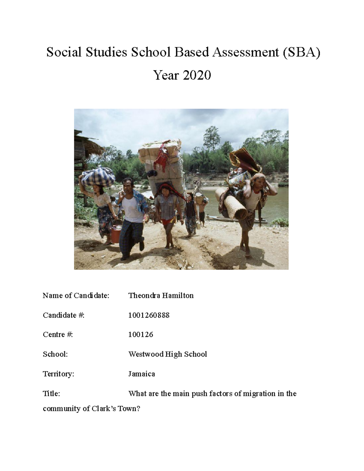 SOCIOLOGY SBA TUTORIAL WORK - Social Studies School Based Assessment ...