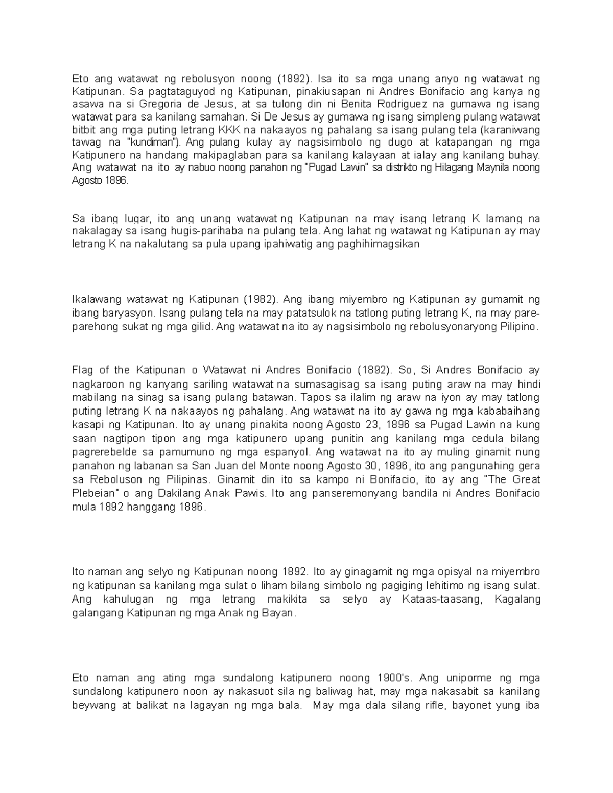 Flag of the Katipunan o Watawat ni Andres Bonifacio - Eto ang watawat ...