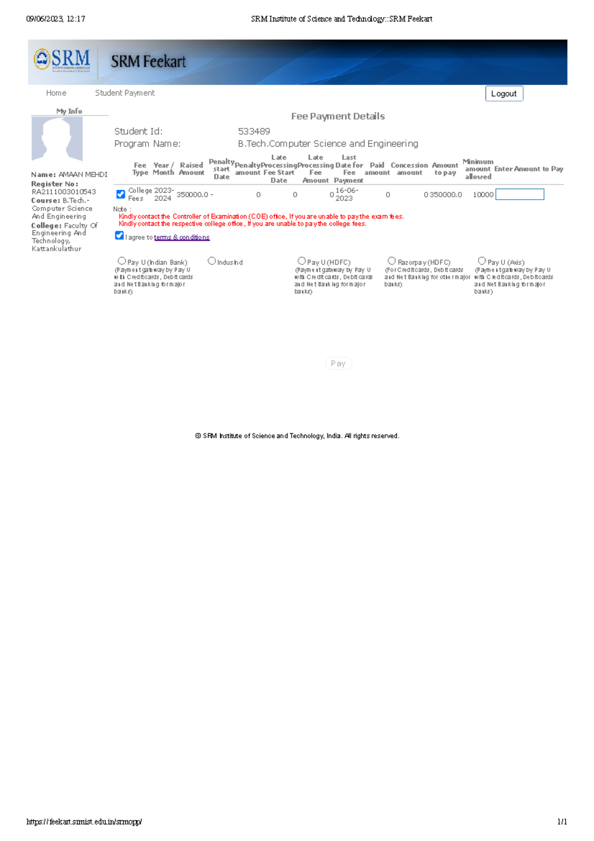 SRM Institute of Science and Technology SRM Feekart - srmist.edu/srmopp ...