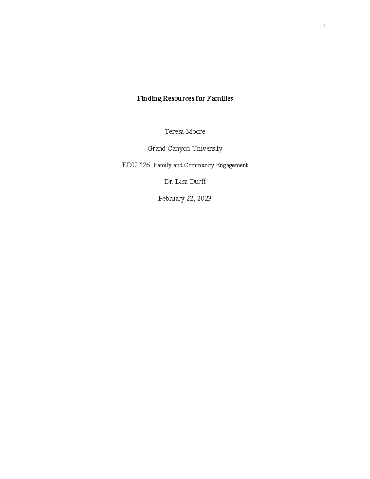 Finding Resources for Families - Finding Resources for Families Teresa ...